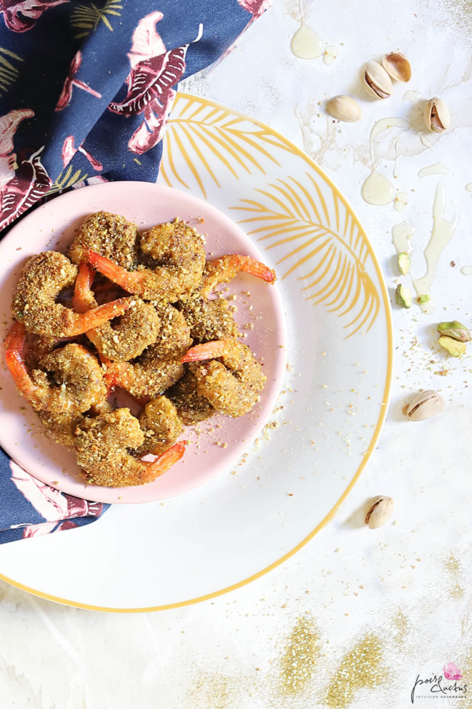 Crevettes panées à la pistaches - Poire & Cactus