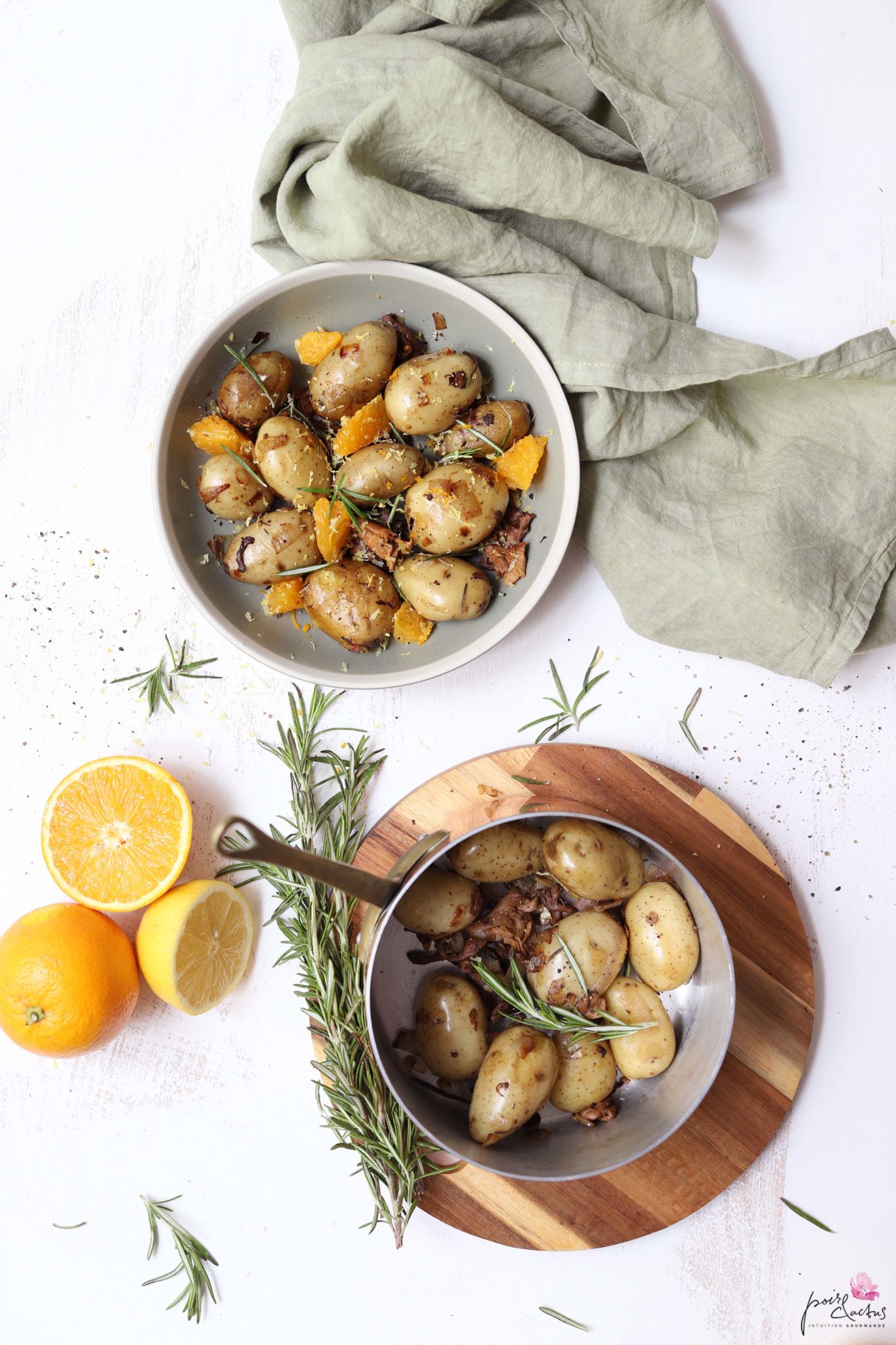 Poêlée de pomme de terres de primeur caramélisées, aux girolles et ...