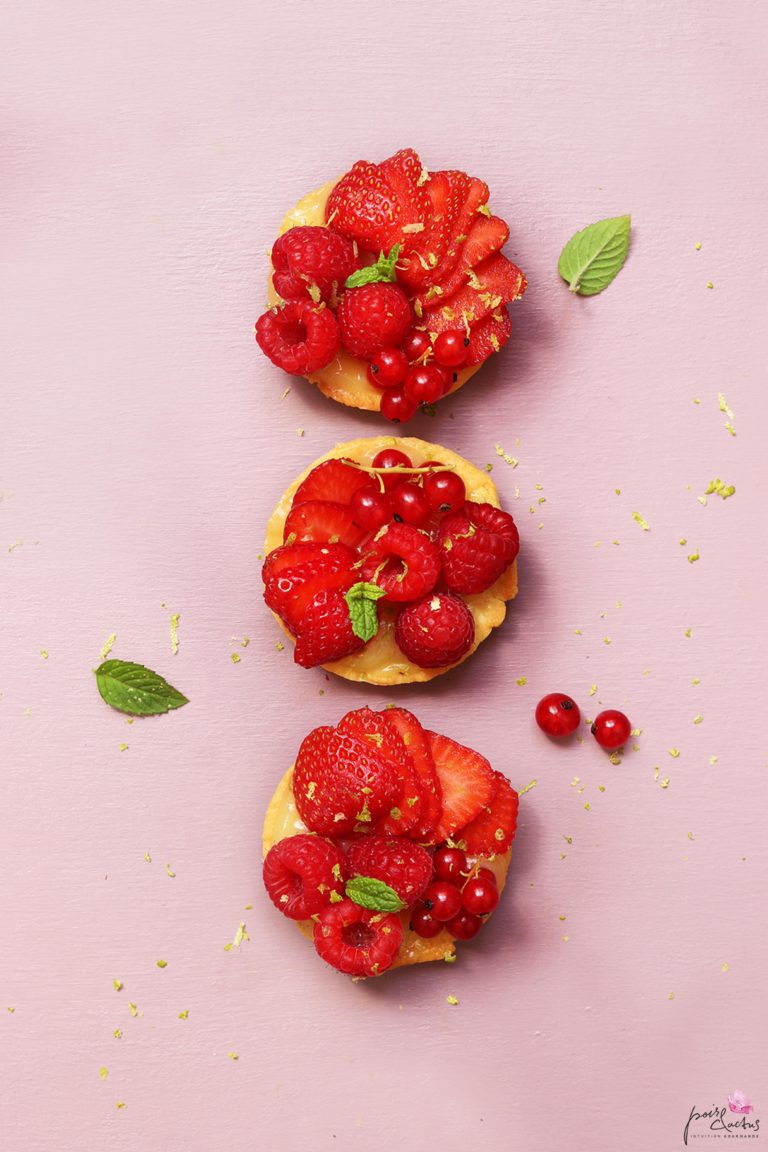 Tartelettes fruits rouges et crème citron - Poire & Cactus
